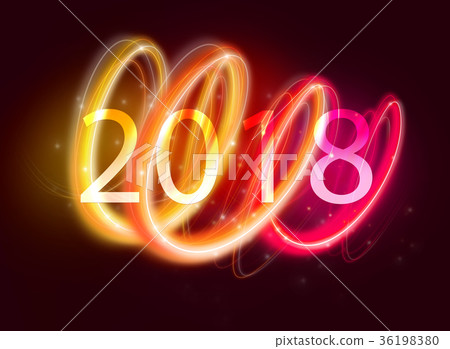 2018 written over lights and sparks background. - Stock Illustration ...