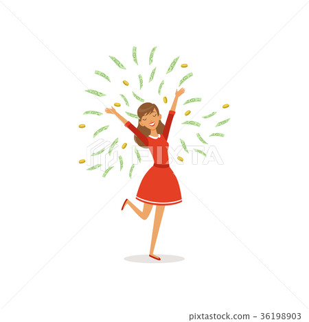 Beautiful young successful rich woman character - Stock Illustration ...