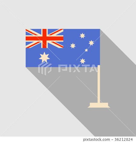 Australia flag in flat style with long shadow - Stock Illustration ...