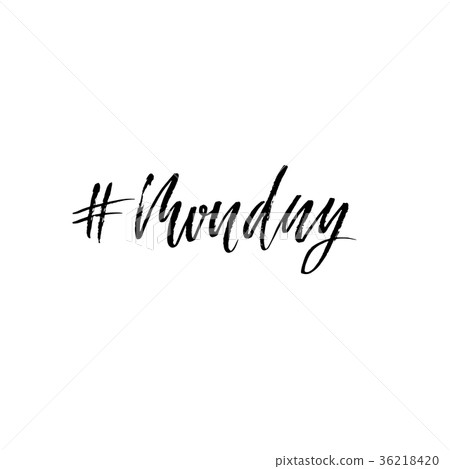 Hashtag Monday. Inspirational lettering design - Stock Illustration ...