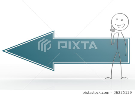 Puppet with blue arrow - Stock Illustration [36225139] - PIXTA