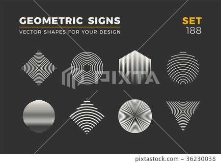 Set of eight minimalistic trendy shapes. Stylish - Stock Illustration ...