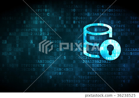 Software concept: Database With Lock on digital - Stock Illustration ...