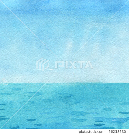 Ocean watercolor hand painting illustration. - Stock Illustration ...