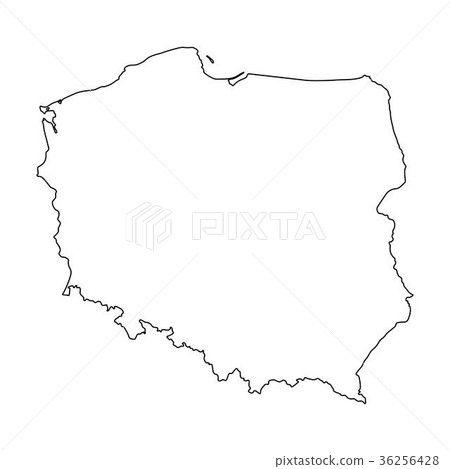 Poland map outline graphic freehand drawing - Stock Illustration ...