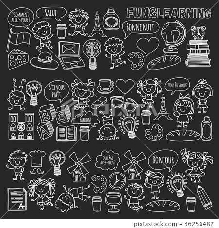 Paris, France. French class. French language. Boys - Stock Illustration ...