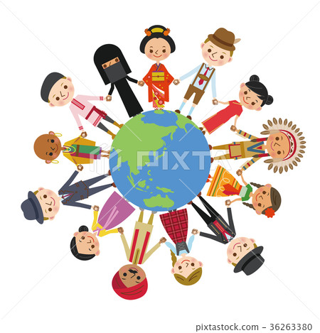 Earth folk costume men and women - Stock Illustration [36263380] - PIXTA