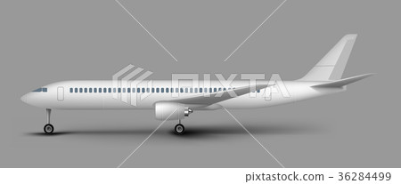 Passenger airplane side view vector template - Stock Illustration ...