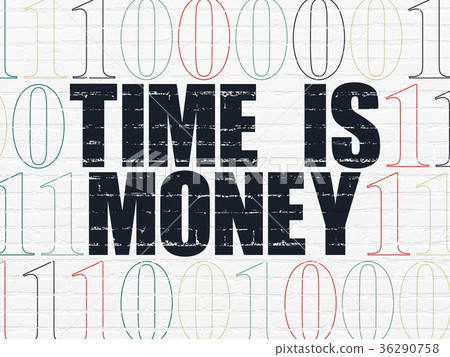 Business concept: Time is Money on wall background - Stock Illustration ...