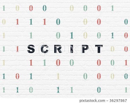 Database concept: Script on wall background - Stock Illustration ...