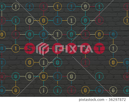 Database concept: Script on wall background - Stock Illustration ...