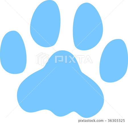 Footprints dog light blue - Stock Illustration [36303325] - PIXTA