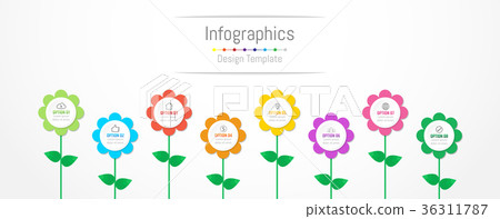 Infographic design elements with 8 options. - Stock Illustration ...