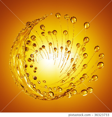 3D detailed illustration of a drop of water gold - Stock Illustration ...