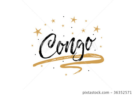 Congo. Name country word text card, banner script - Stock Illustration ...