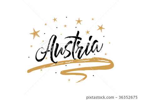Austria. Name country word text card, banner - Stock Illustration ...