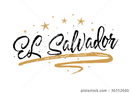 EL Salvador. Name country word text card, banner - Stock Illustration ...