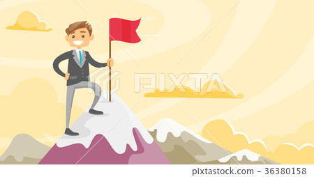 Young cheerful caucasian white leader businessman. - Stock Illustration ...