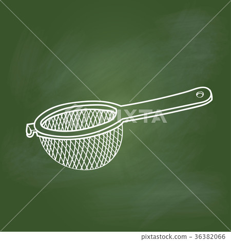 Hand drawing Sieve on Green board -Vector - Stock Illustration ...
