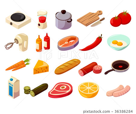 Food Cooking Isometric Icons - Stock Illustration [36386284] - PIXTA