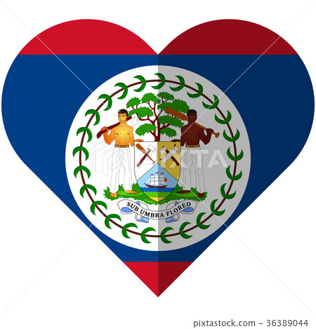 Belize heart flag - Stock Illustration [36389044] - PIXTA