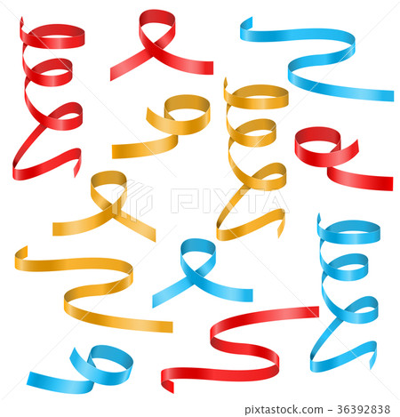 Colored ribbon streamers - Stock Illustration [36392838] - PIXTA