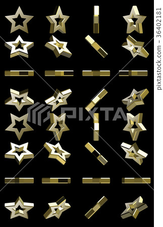 Gold star rotation - Stock Illustration [36402181] - PIXTA