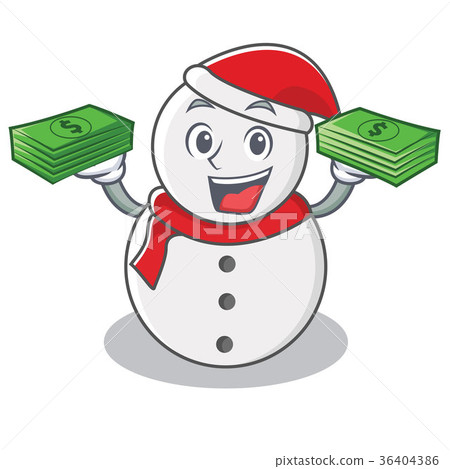 With money snowman character cartoon style - Stock Illustration ...