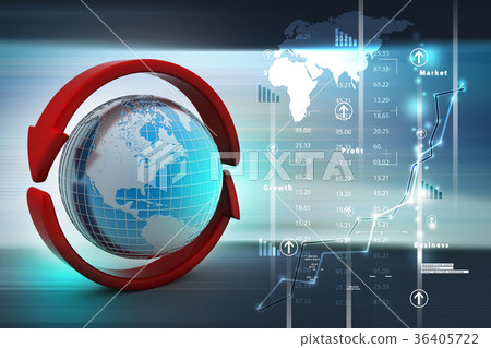 Earth with arrow circle around - Stock Illustration [36405722] - PIXTA