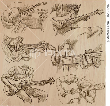 Hands Playing Guitar Sketch