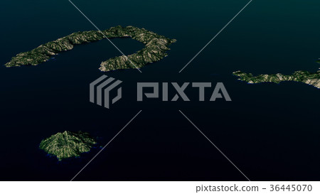 Small Volcanic Islands in the Ocean Aerial - Stock Illustration ...