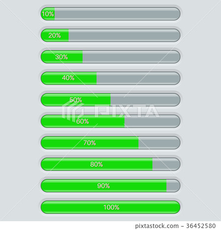 Loading installation progress bars, black percent - Stock Illustration ...