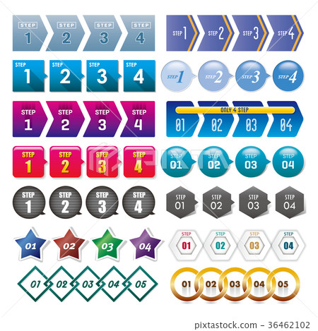 Step icon set 1 - Stock Illustration [36462102] - PIXTA