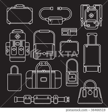 Vector set of different bags. Isolated - Stock Illustration [36466519 ...