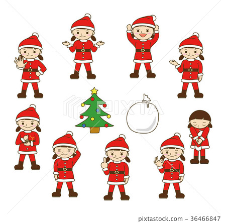 Christmas Child Santa Pose - Stock Illustration [36466847] - PIXTA