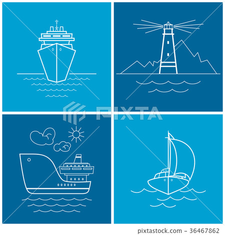 Set of maritime icons, vector illustration - Stock Illustration ...