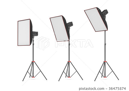 3d rendering of studio flash with small size - Stock Illustration ...