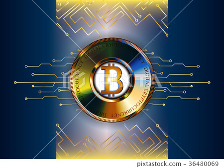 Futuristic bitcoin background illustration. - Stock Illustration ...