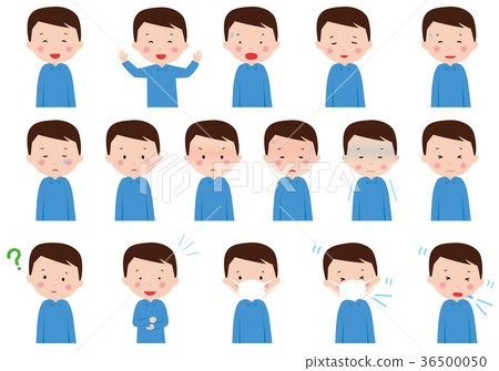 Personality expression male set - Stock Illustration [36500050] - PIXTA