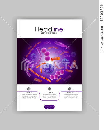 Cover design template in A4. Bacteria virus soup -插圖素材 [36503796] - PIXTA圖庫