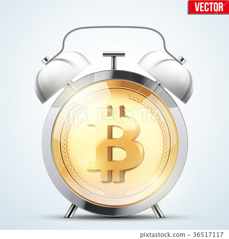 Bitcoin exchange trading alarm clock - Stock Illustration [36517117 ...