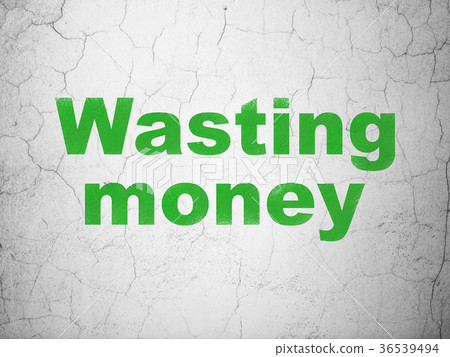 Currency concept: Wasting Money on wall background - Stock Illustration ...