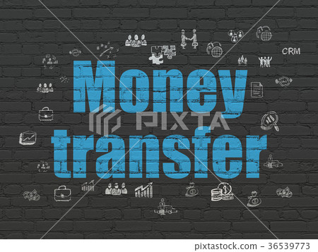 Business concept: Money Transfer on wall - Stock Illustration [36539773 ...