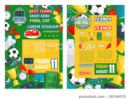 Football or soccer sport tournament match banner - Stock Illustration ...