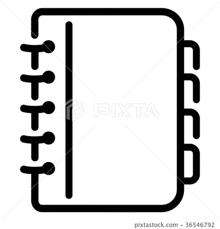 notebook icon on white background - Stock Illustration [36546792] - PIXTA