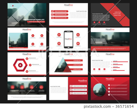 Red Presentation templates elements on a white - Stock Illustration ...