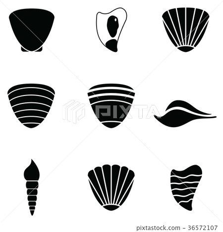 shell icon set - Stock Illustration [36572107] - PIXTA