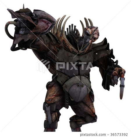 Cyborg monster concept 3d illustration-插圖素材 [36573392] - PIXTA圖庫