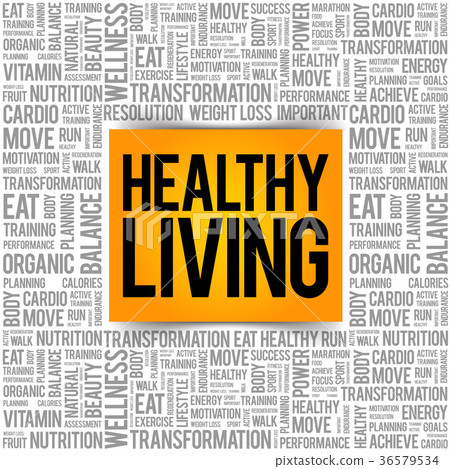Healthy Living word cloud - Stock Illustration [36579534] - PIXTA