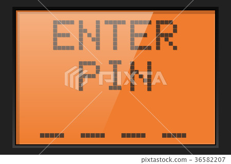 Enter pin. Orange display-插圖素材 [36582207] - PIXTA圖庫